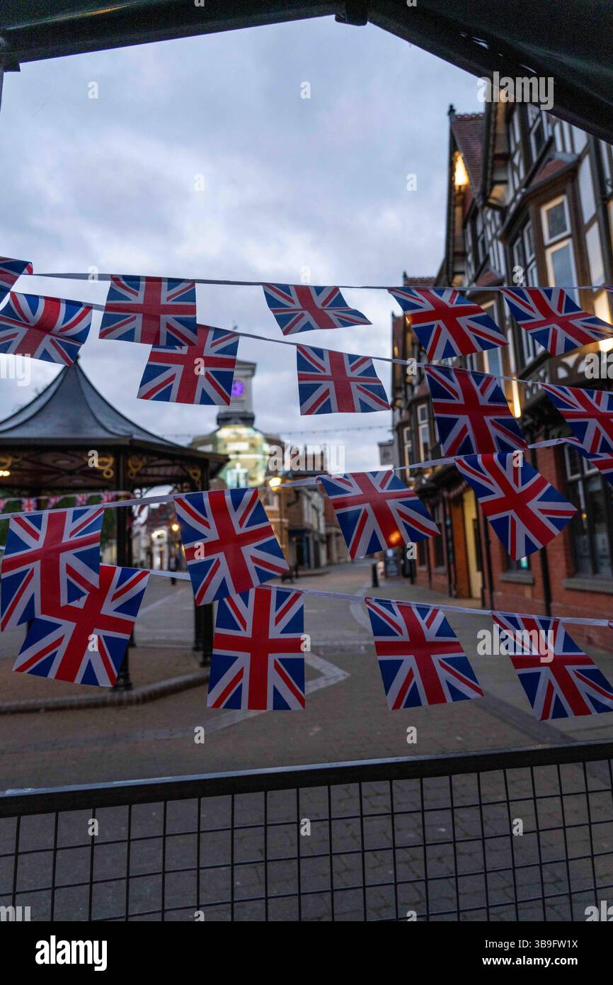 A set of Union Jack flags on display during the 80th Anniversary of VE ...