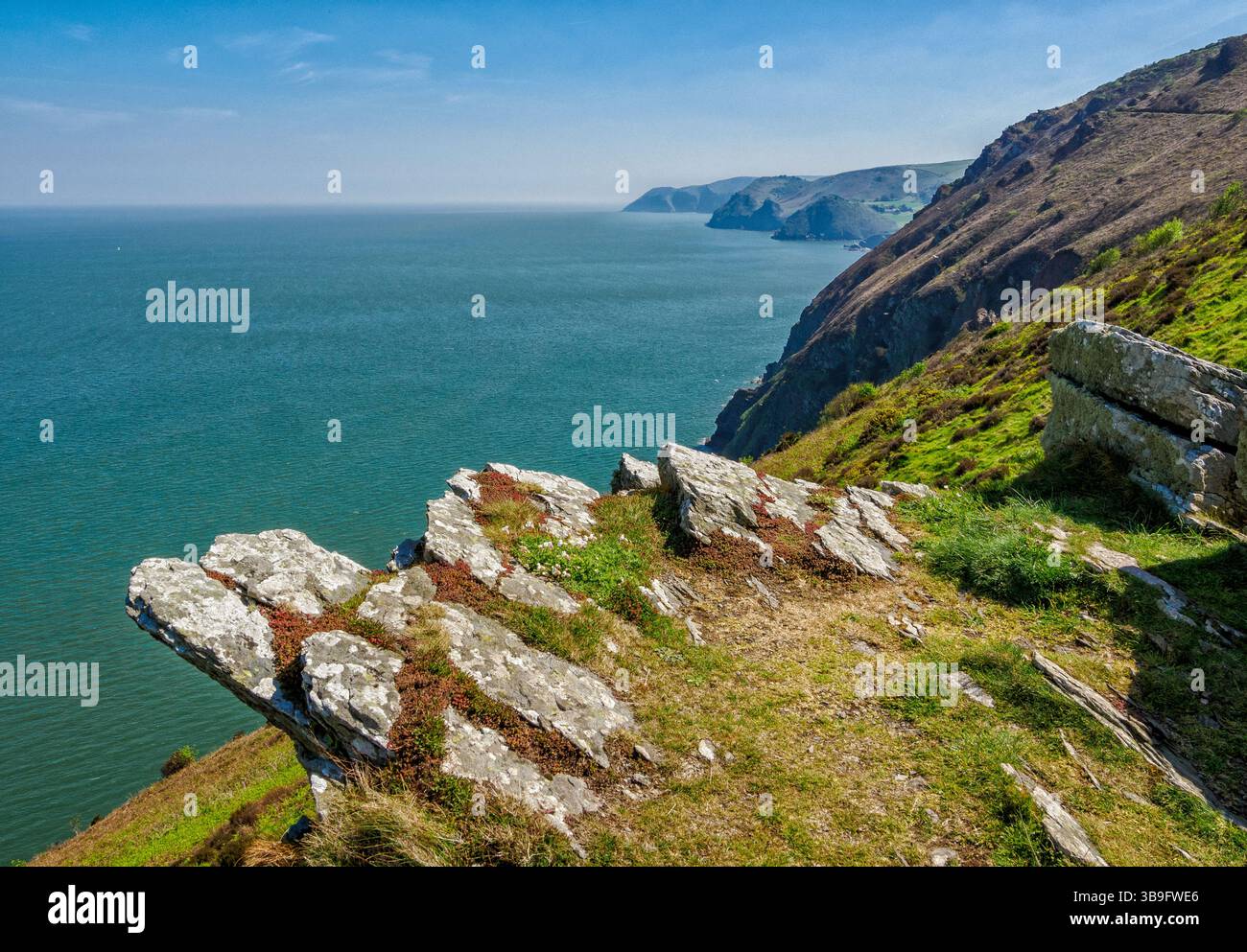 View along the North Devon Coast towards Lynton from the South West ...