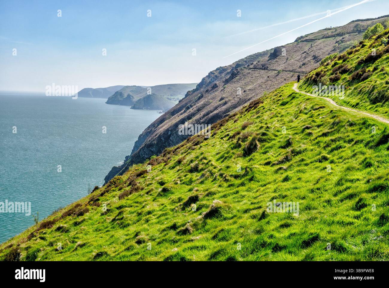 View along the North Devon Coast towards Lynton from the South West ...