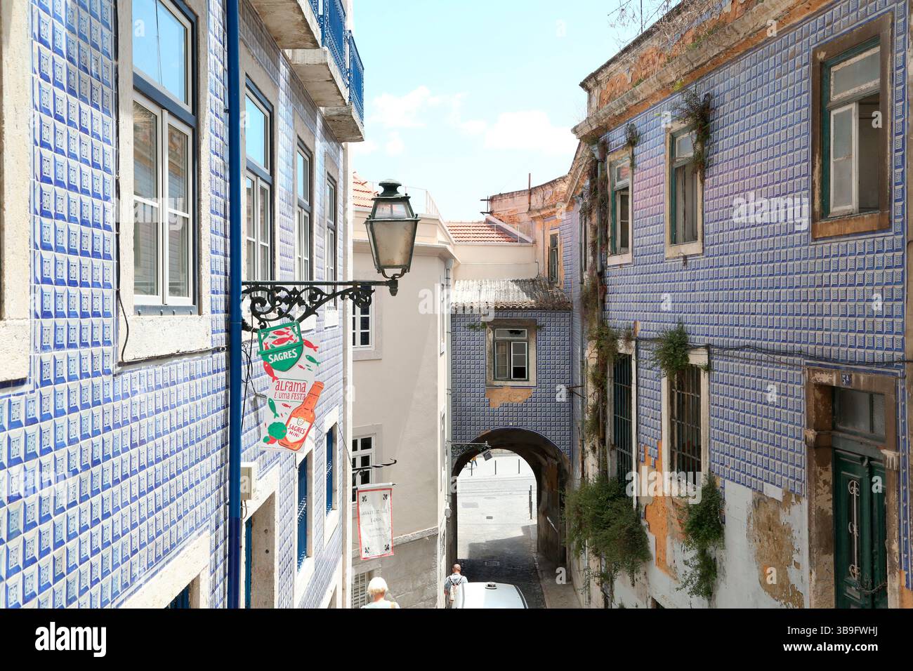 Lisbon in spring. City view with tiled facades Stock Photo - Alamy