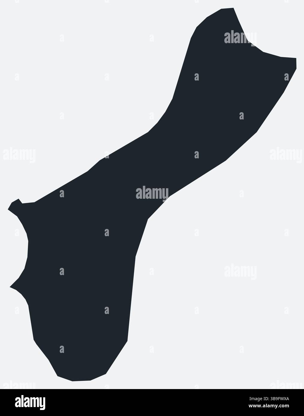 Guam map. Just a simple border map. Shape of the country. Flat blank ...