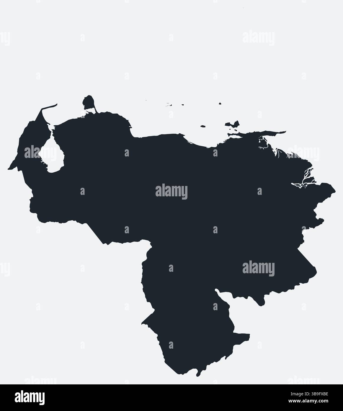 Venezuela map. Just a simple border map. Shape of the country. Flat ...