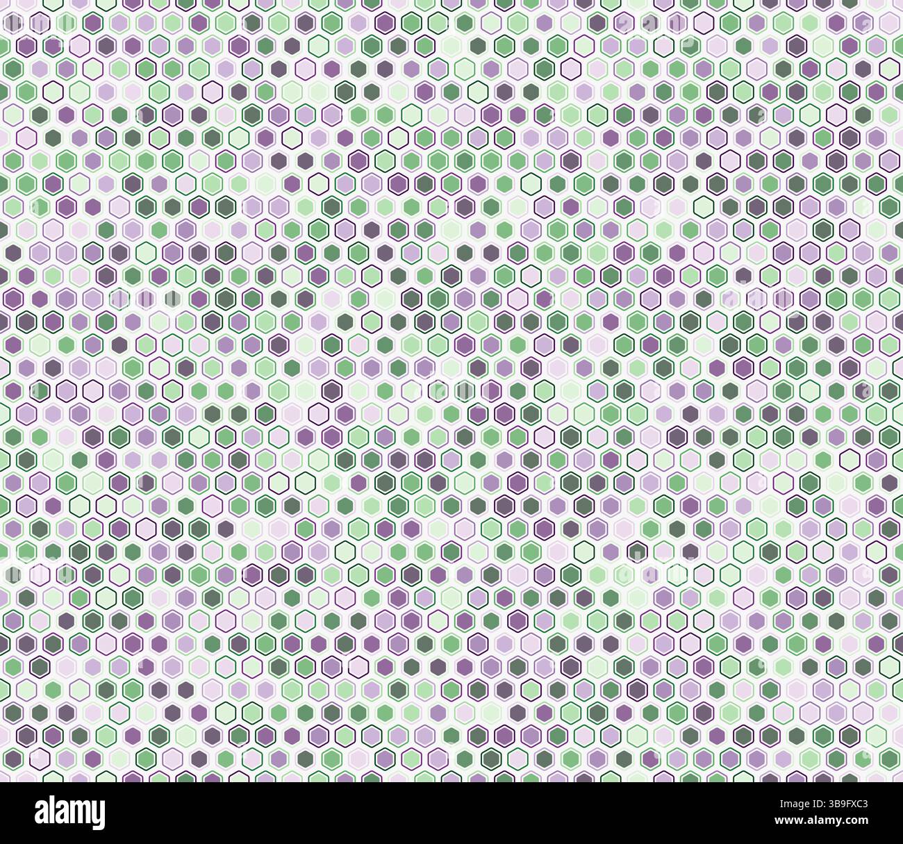 Seamless geometric pattern. Bold rounded hexagons mosaic cells with padding and inner solid ...