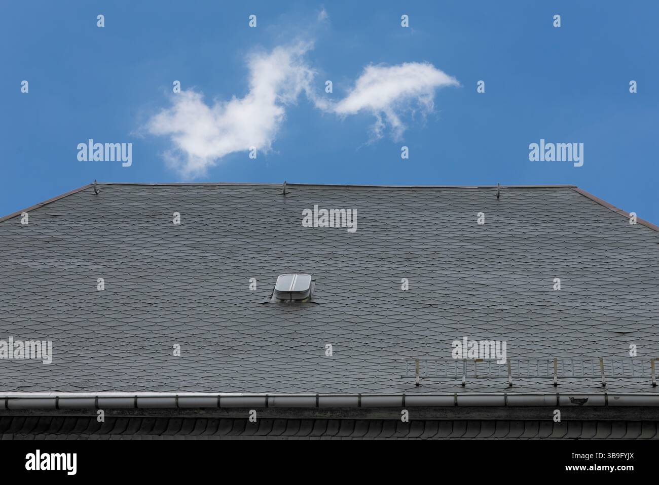 Slate roof with skylight as background hi-res stock photography and ...
