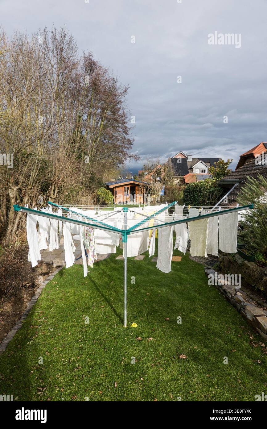 Rags drying on clothesline in hi-res stock photography and images - Alamy