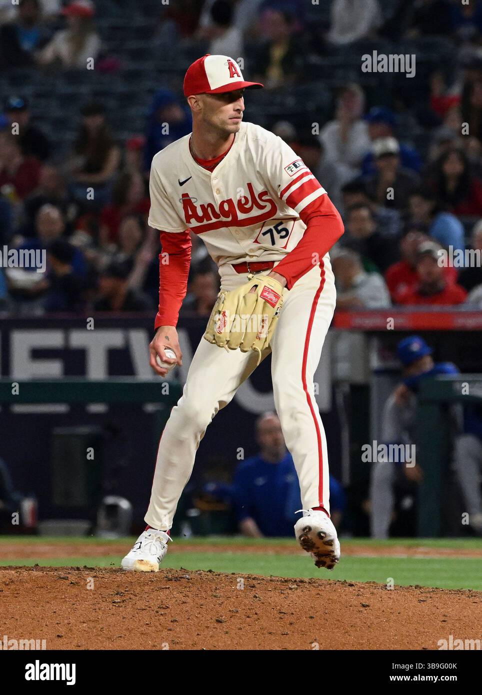 ANAHEIM, CA - MAY 08: Los Angeles Angels pitcher Connor Brogdon (75 ...