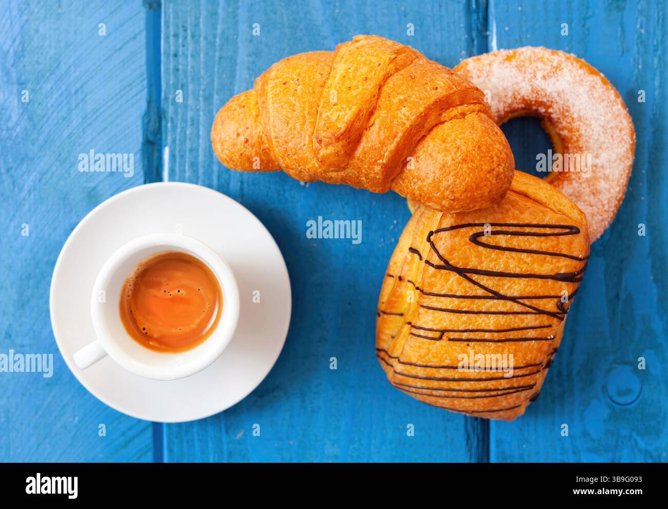 Typical italian breakfast composed of espresso coffee hi-res stock ...