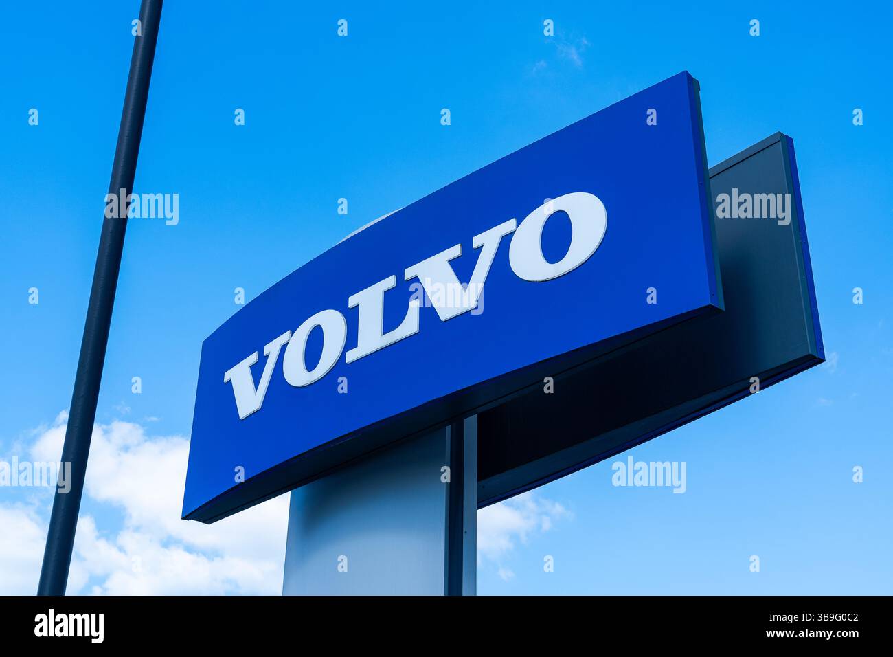 Wolverhampton, UK - May 9th 2025: Volvo motor company signboard with ...