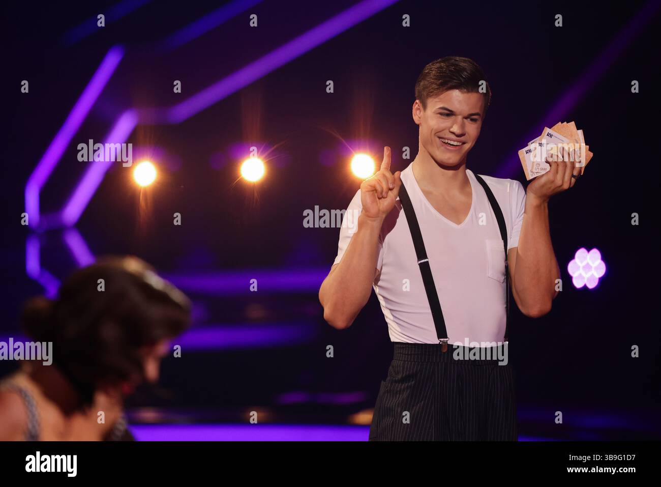 Cologne, Germany. 09th May, 2025. Taliso Engel (r), para-swimmer, and ...