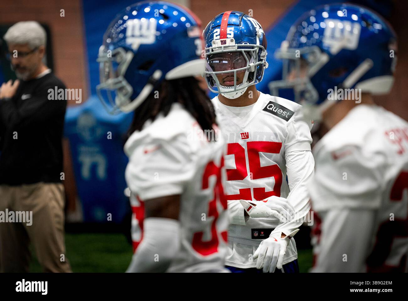 New York Giants running back Dante Miller (25) looks on during the NFL ...