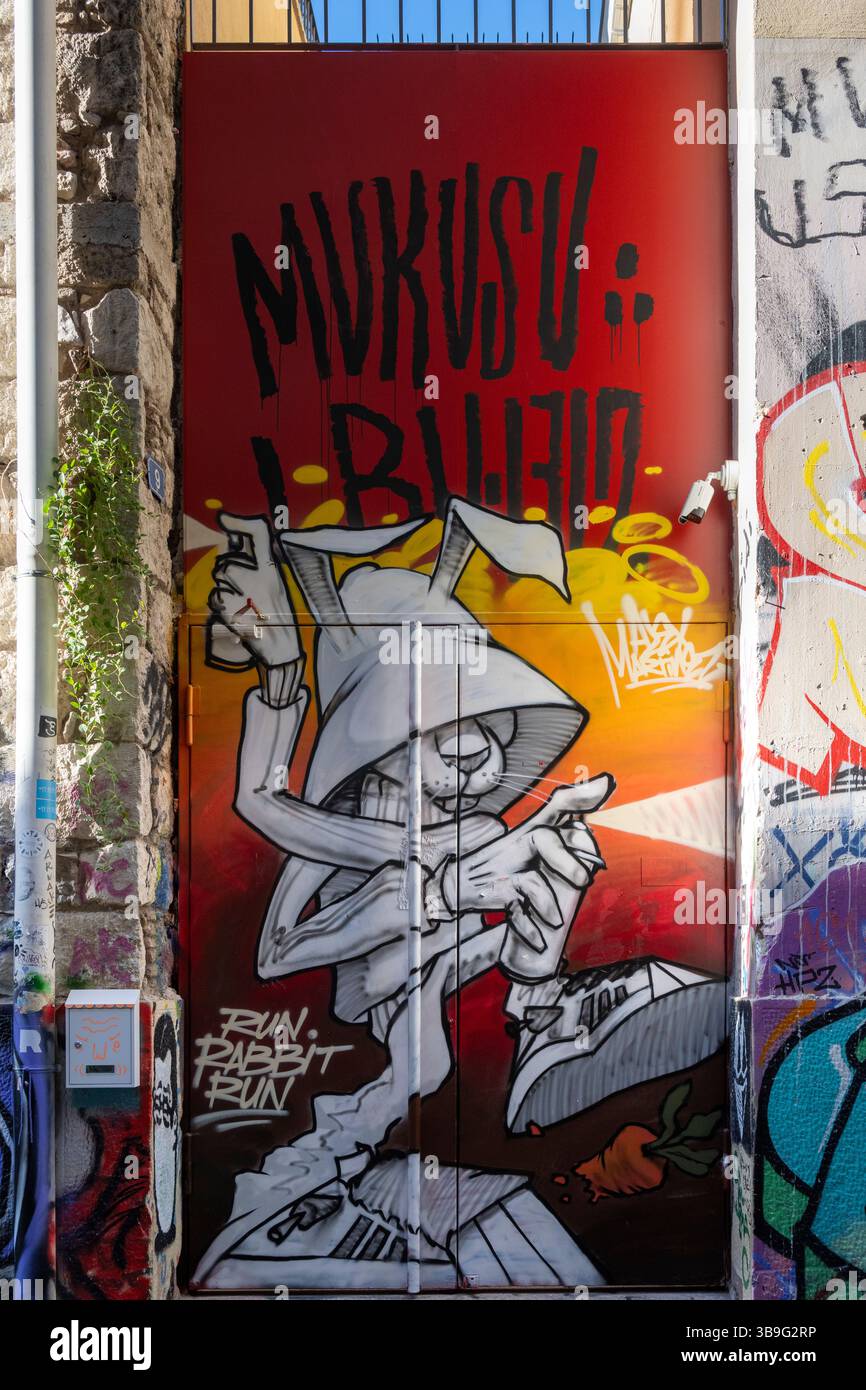 Athens, Greece. Street art in the Psirri district (also Psiri or Psyri ...