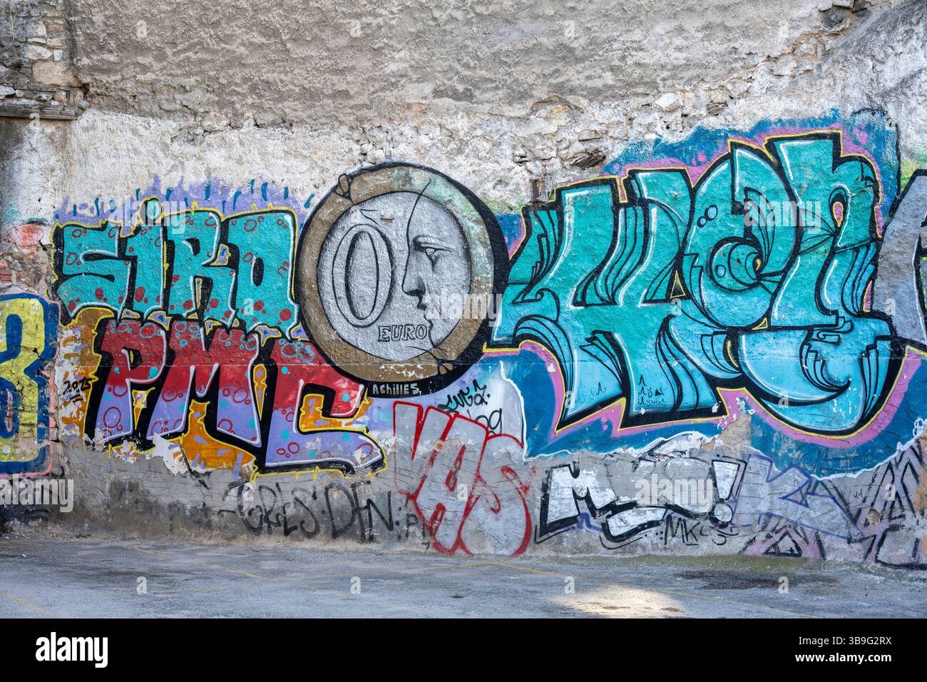 Athens, Greece. Street art in the Psirri district (also Psiri or Psyri ...