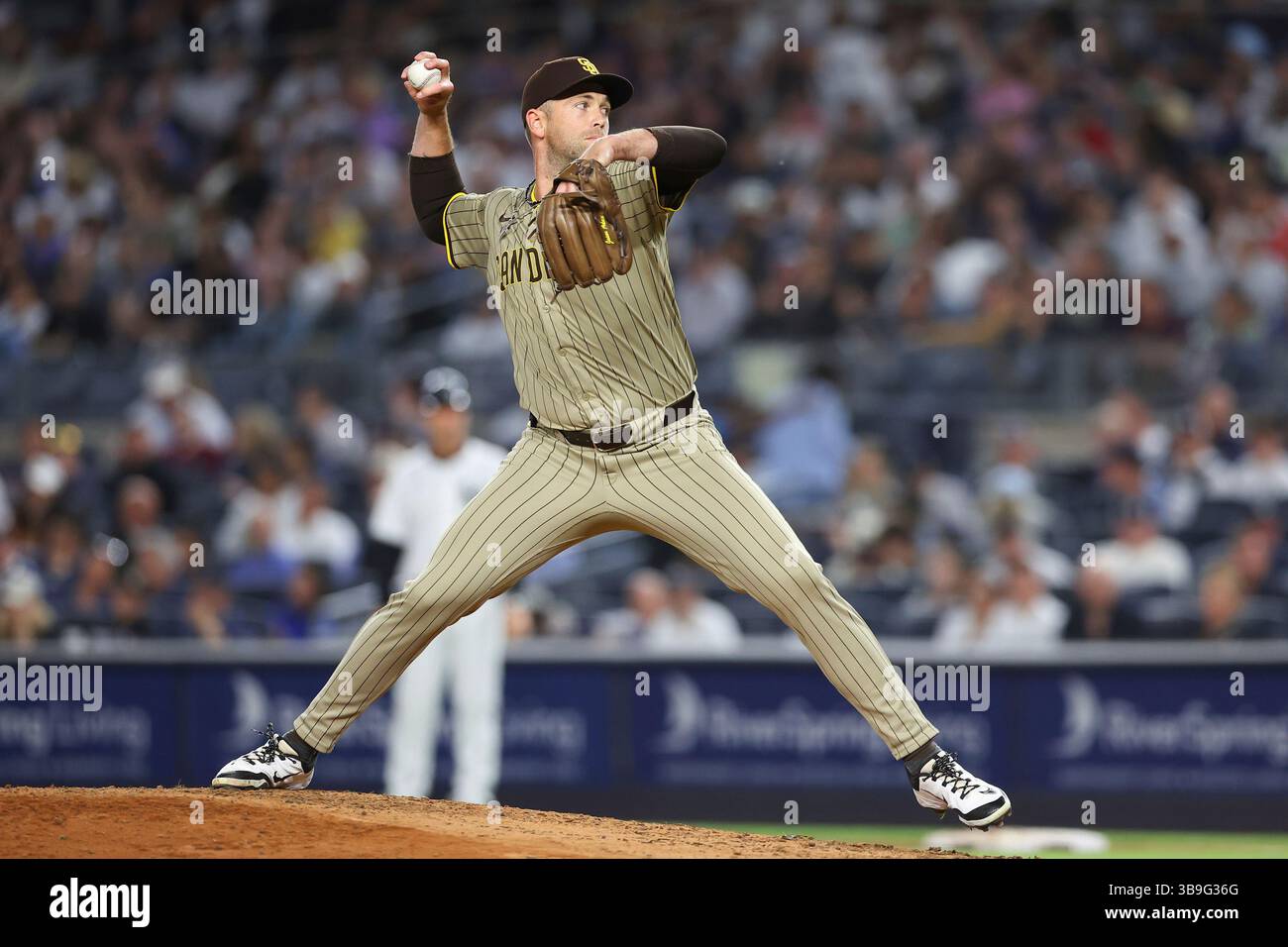 BRONX, NY - MAY 07: Jason Adam #40 of the San Diego Padres pitches ...