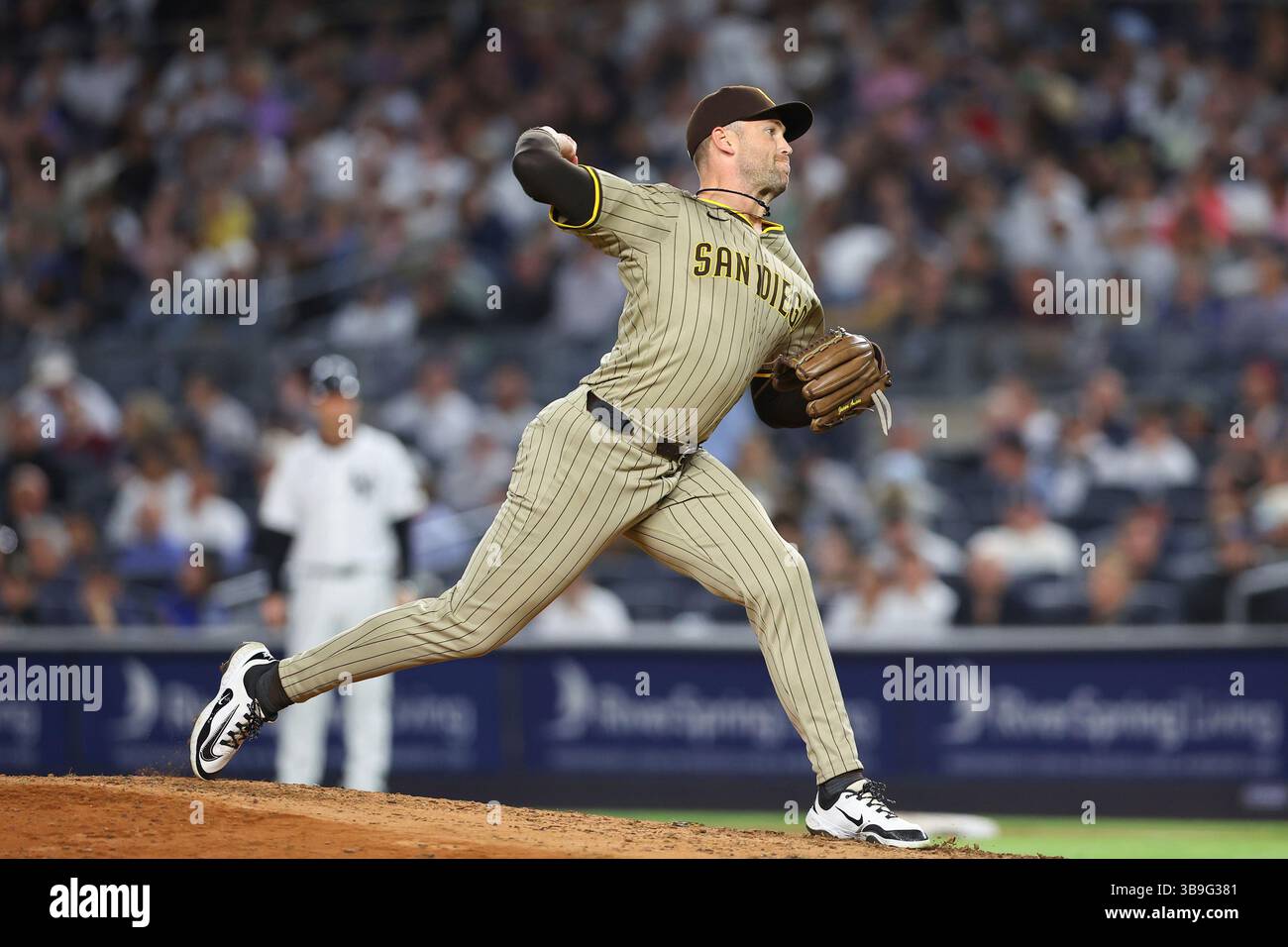 BRONX, NY - MAY 07: Jason Adam #40 of the San Diego Padres pitches ...