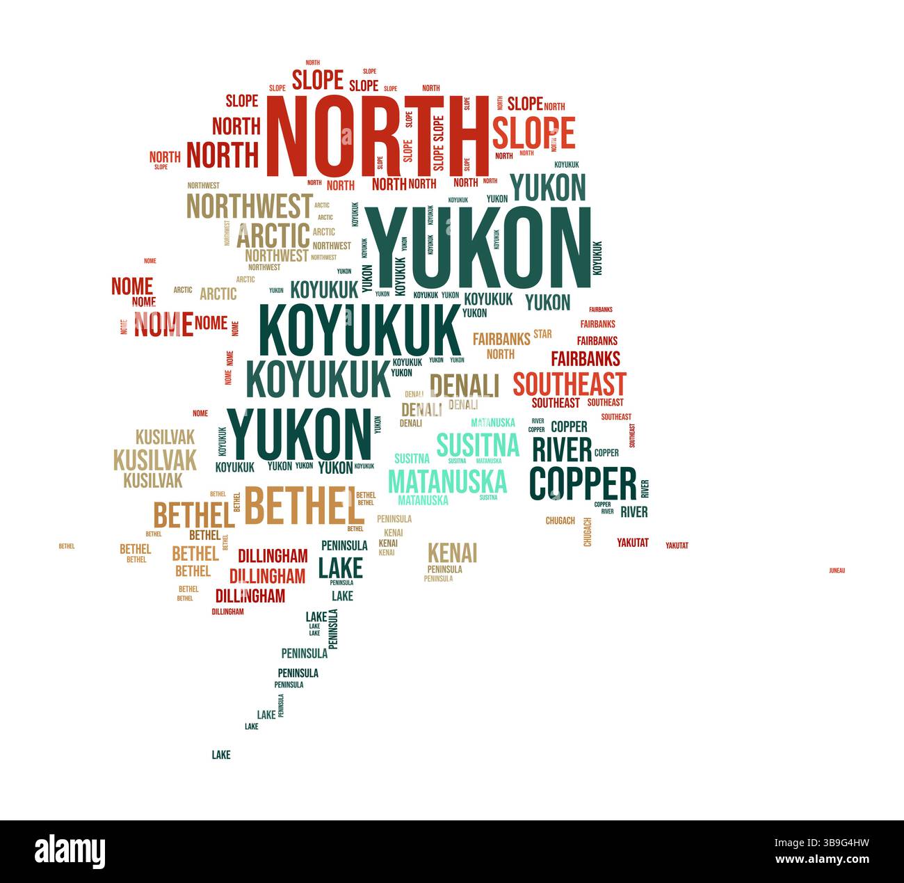 Alaska word cloud state hi-res stock photography and images - Alamy