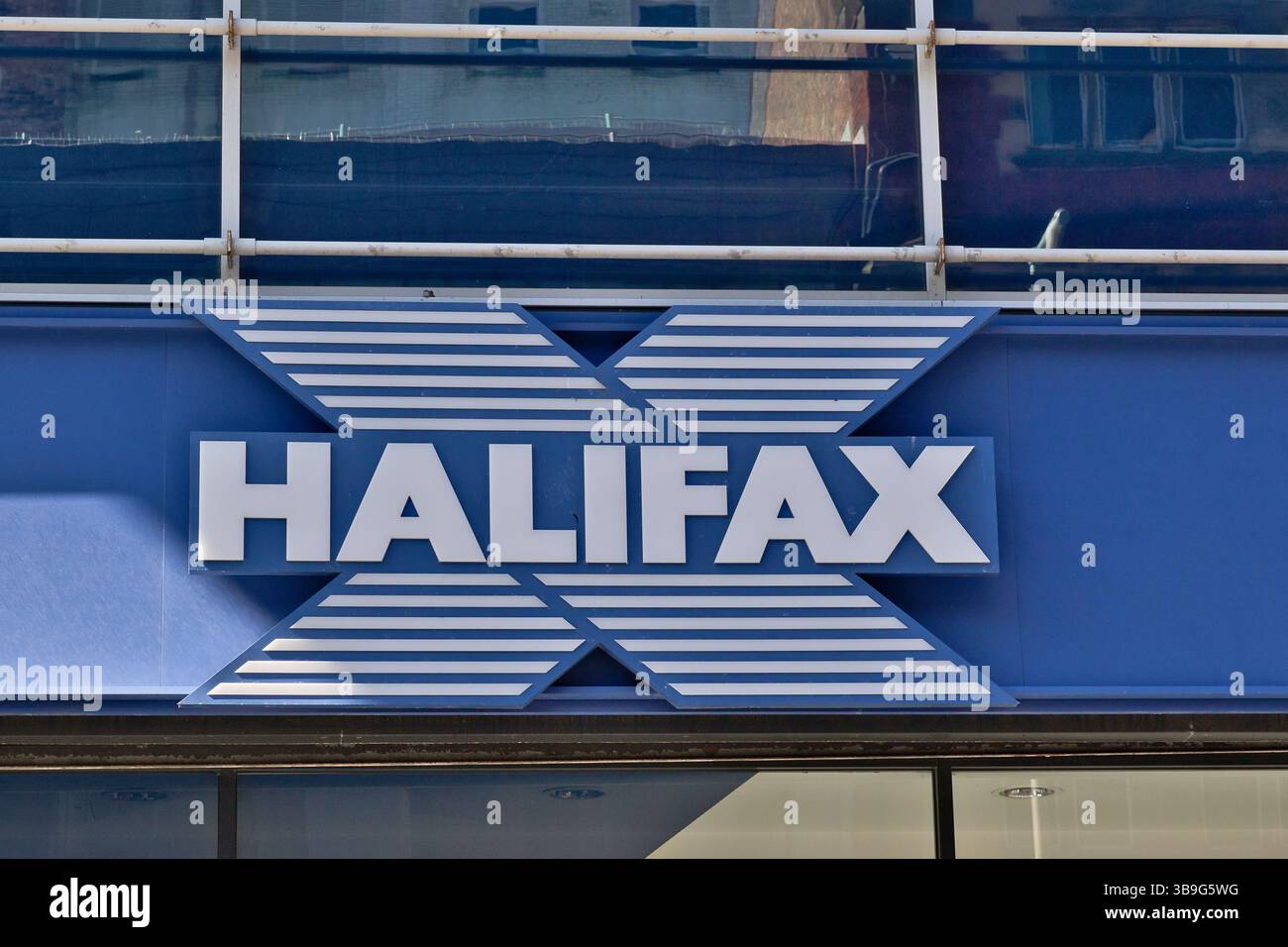 Image displays the Halifax bank logo, featuring an "X" with white ...