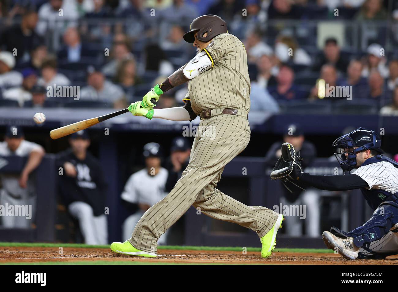 BRONX, NY - MAY 07: Manny Machado #13 of the San Diego Padres at bat ...