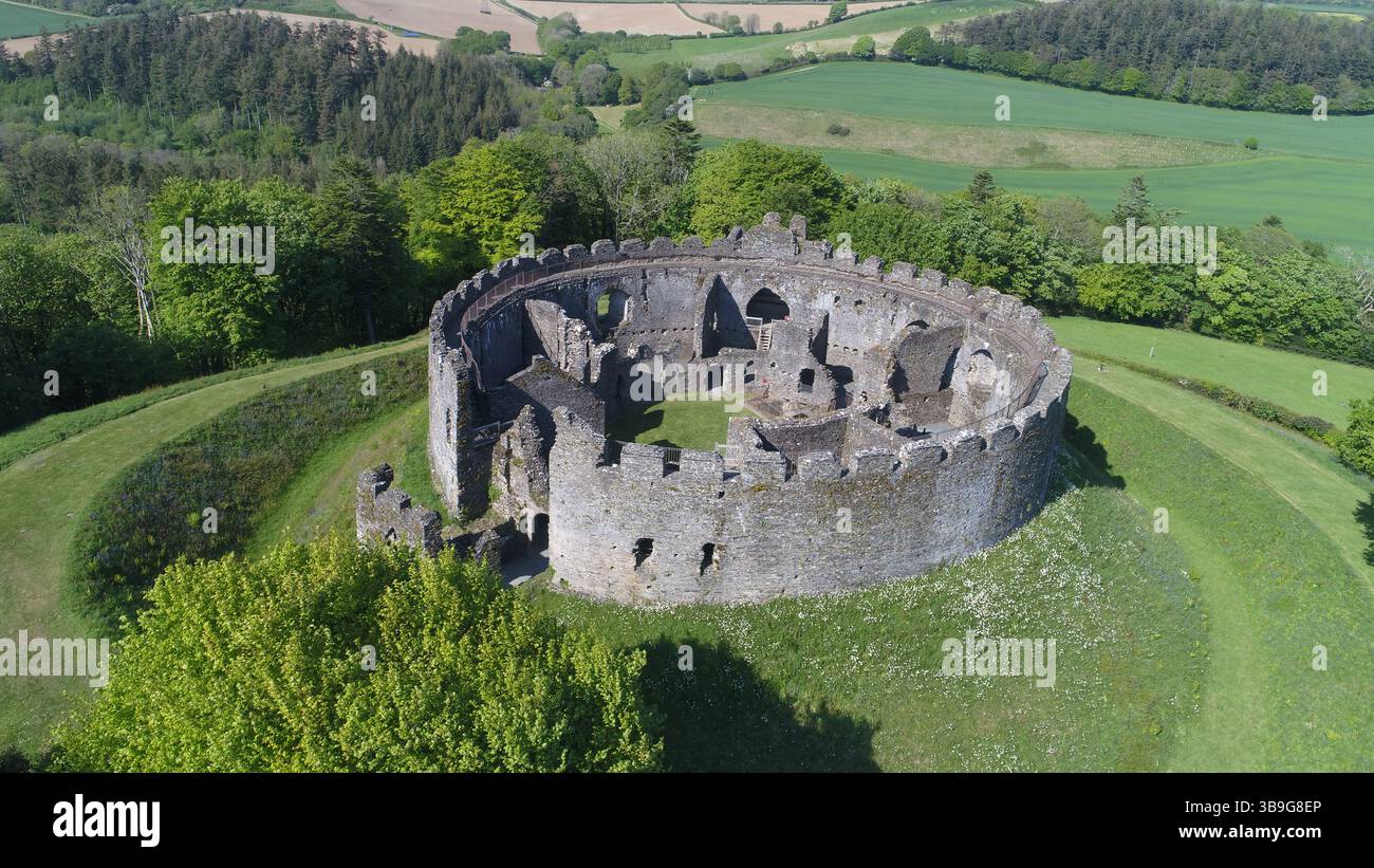 Aerial view of Restormel Castle Lostwithiel, Cornwall England Stock ...