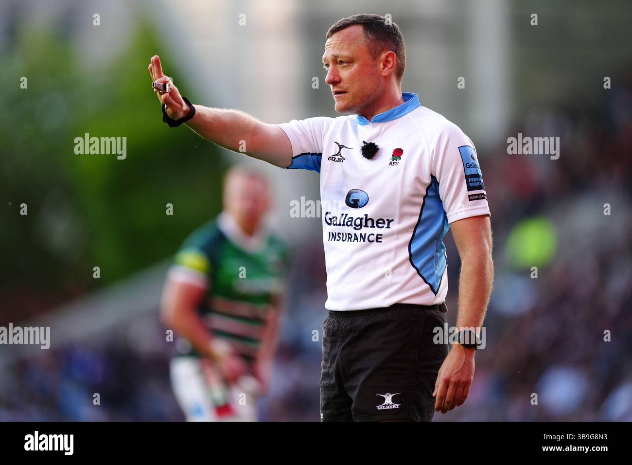Referee Matthew Carley during the Gallagher Premiership match at the ...