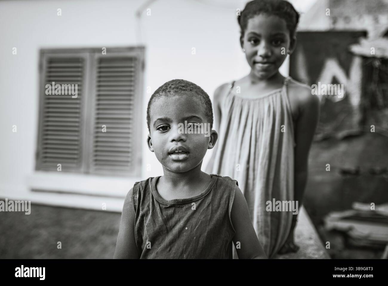 Children in front of a house, Tarrafal, Cape Verde, West Africa Stock ...