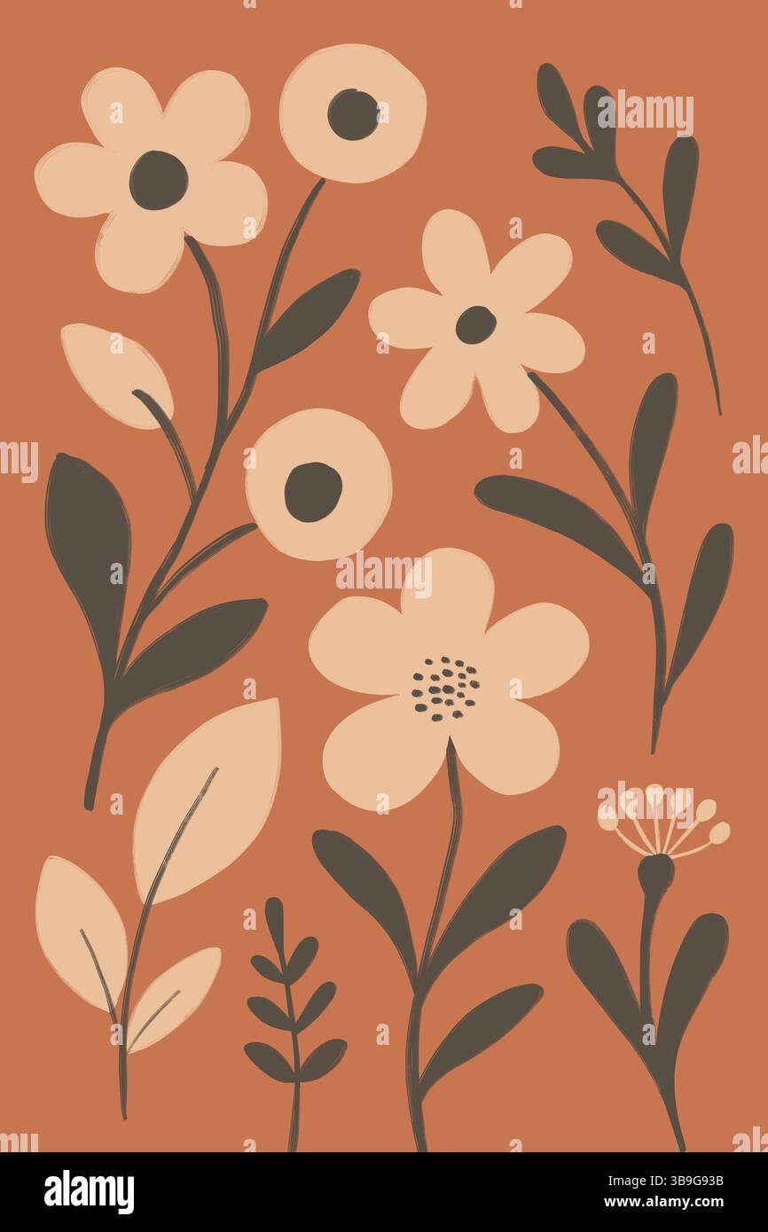 Vintage floral pattern in earthy tones hi-res stock photography and ...