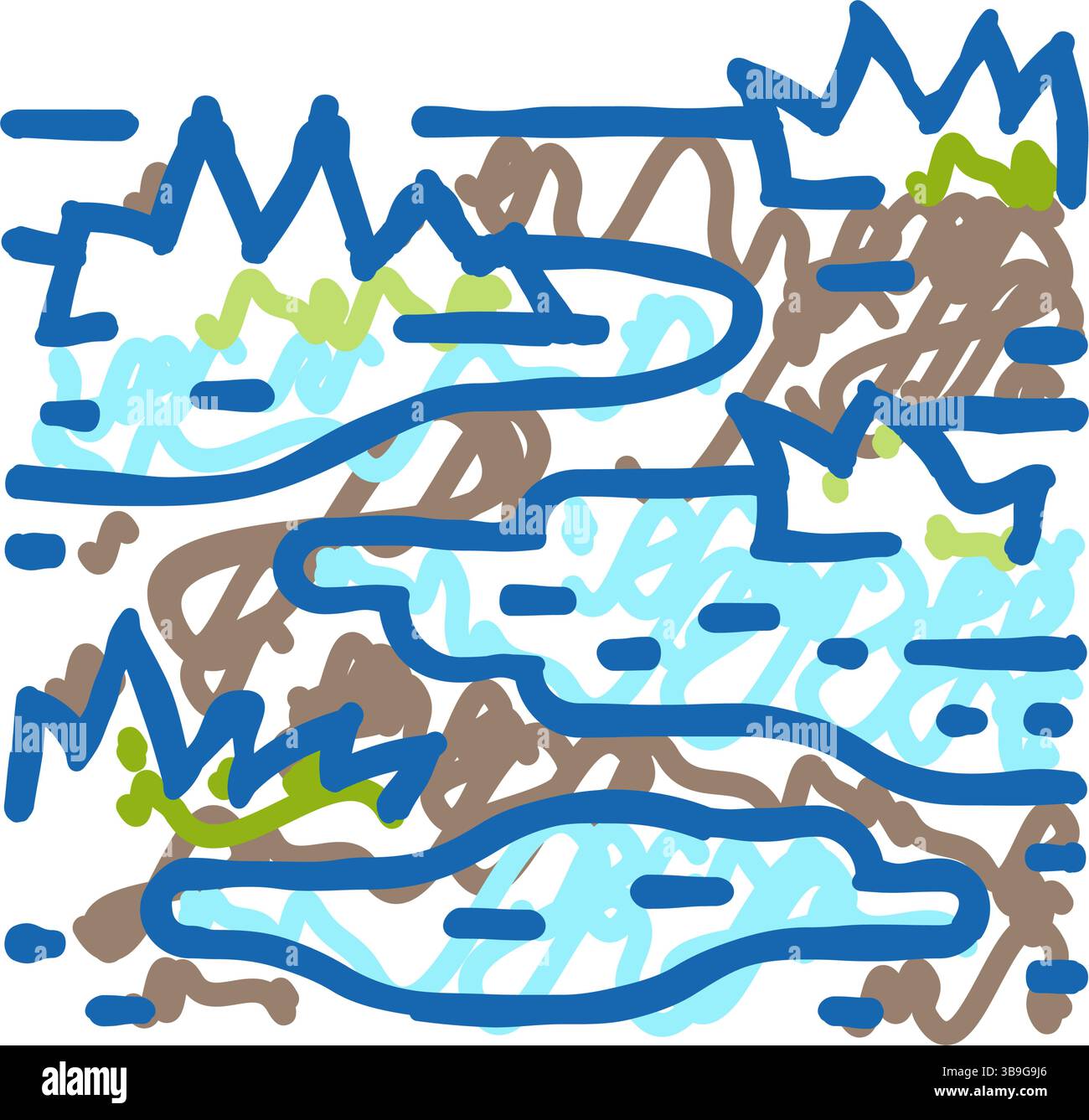 waterlogged ground disaster icon doodle illustration Stock Vector Image ...