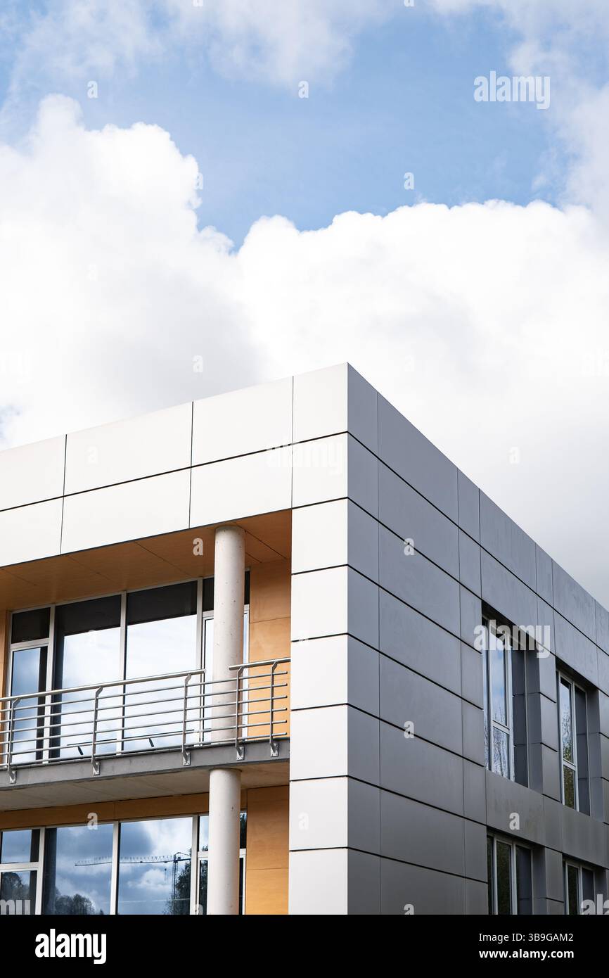 A modern architectural structure featuring an elegant design with a ...