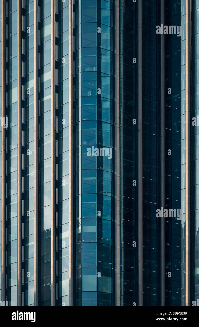Close-up view of a modern skyscraper in Colon City, Panama, showcasing ...