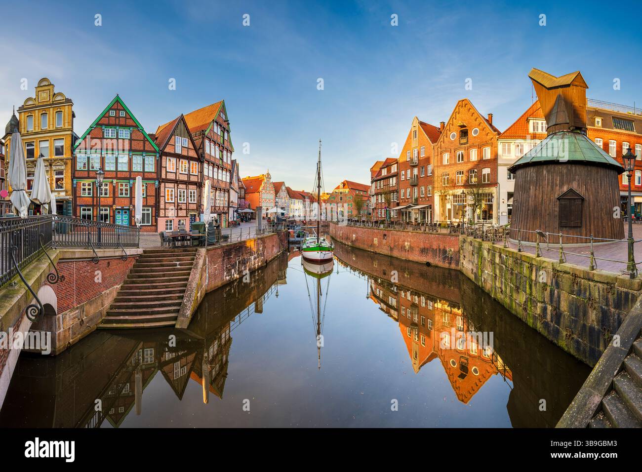 Historic harbor in the old town of Stade, Germany Stock Photo - Alamy
