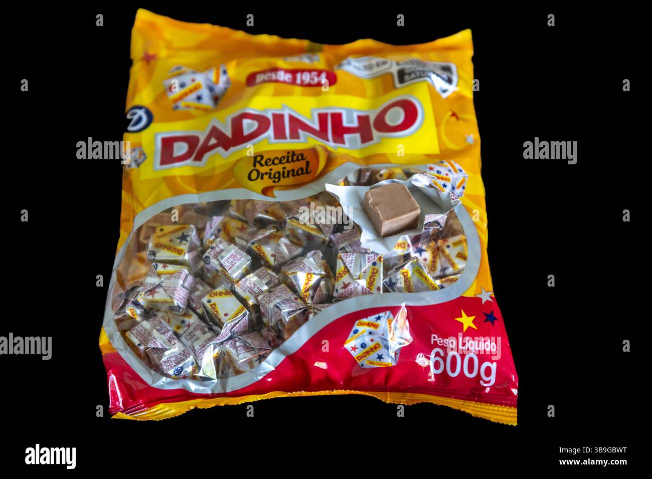 Traditional and original peanut candy known in Brazil as Dadinho. Made ...