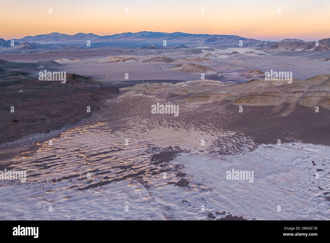 An aerial view of the pumice field in Catamarca, Argentina, captures ...