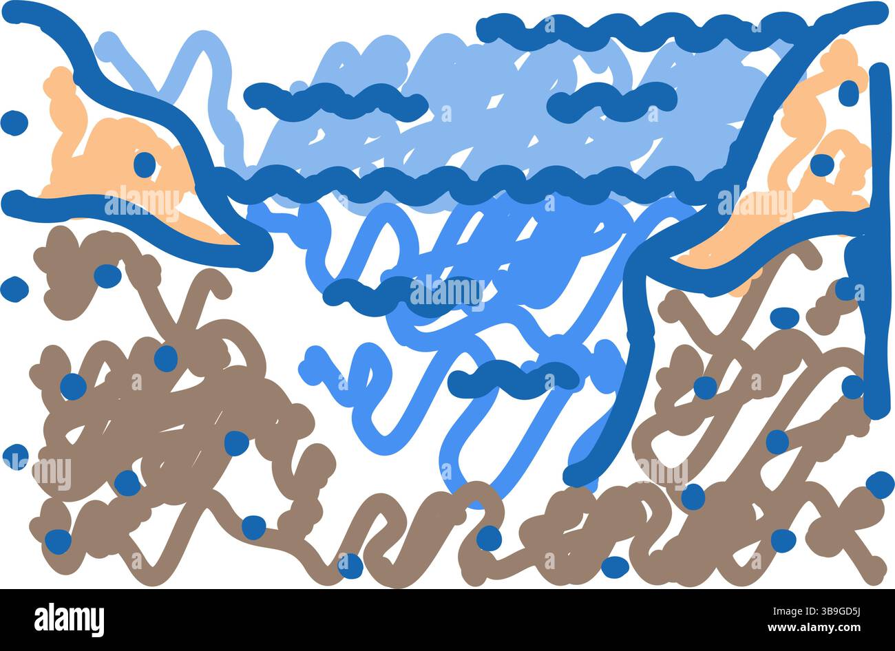overflowing river disaster icon doodle illustration Stock Vector Image ...