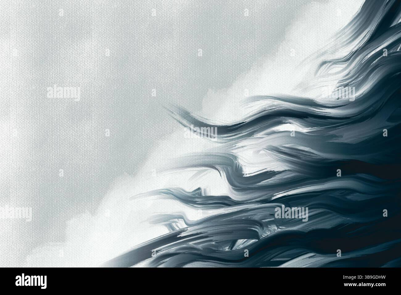 This Digital Artwork Features Dark Flowing Hair Like Elements In Monochrome The Abstract