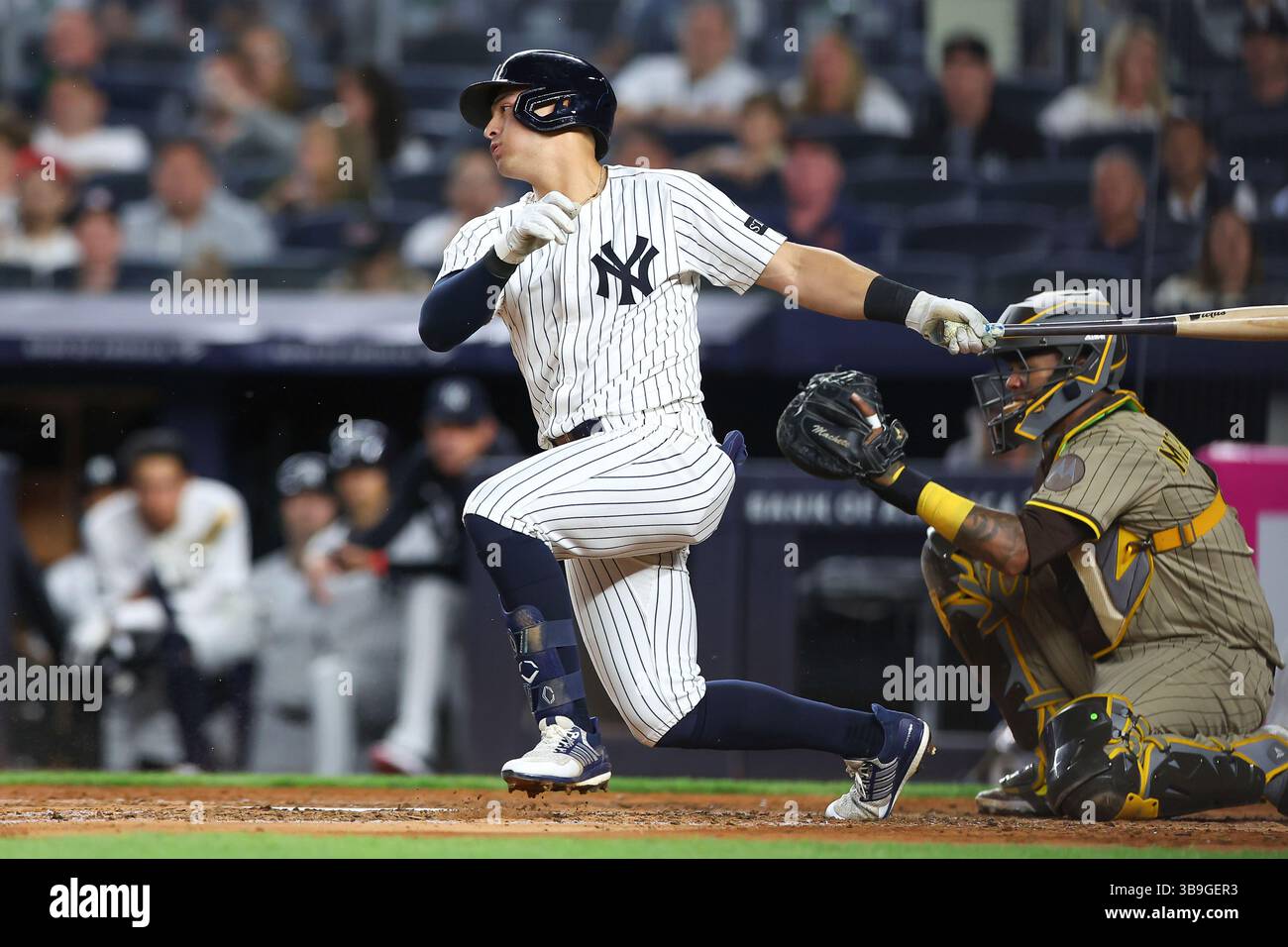 BRONX, NY - MAY 07: Anthony Volpe #11 of the New York Yankees at bat ...