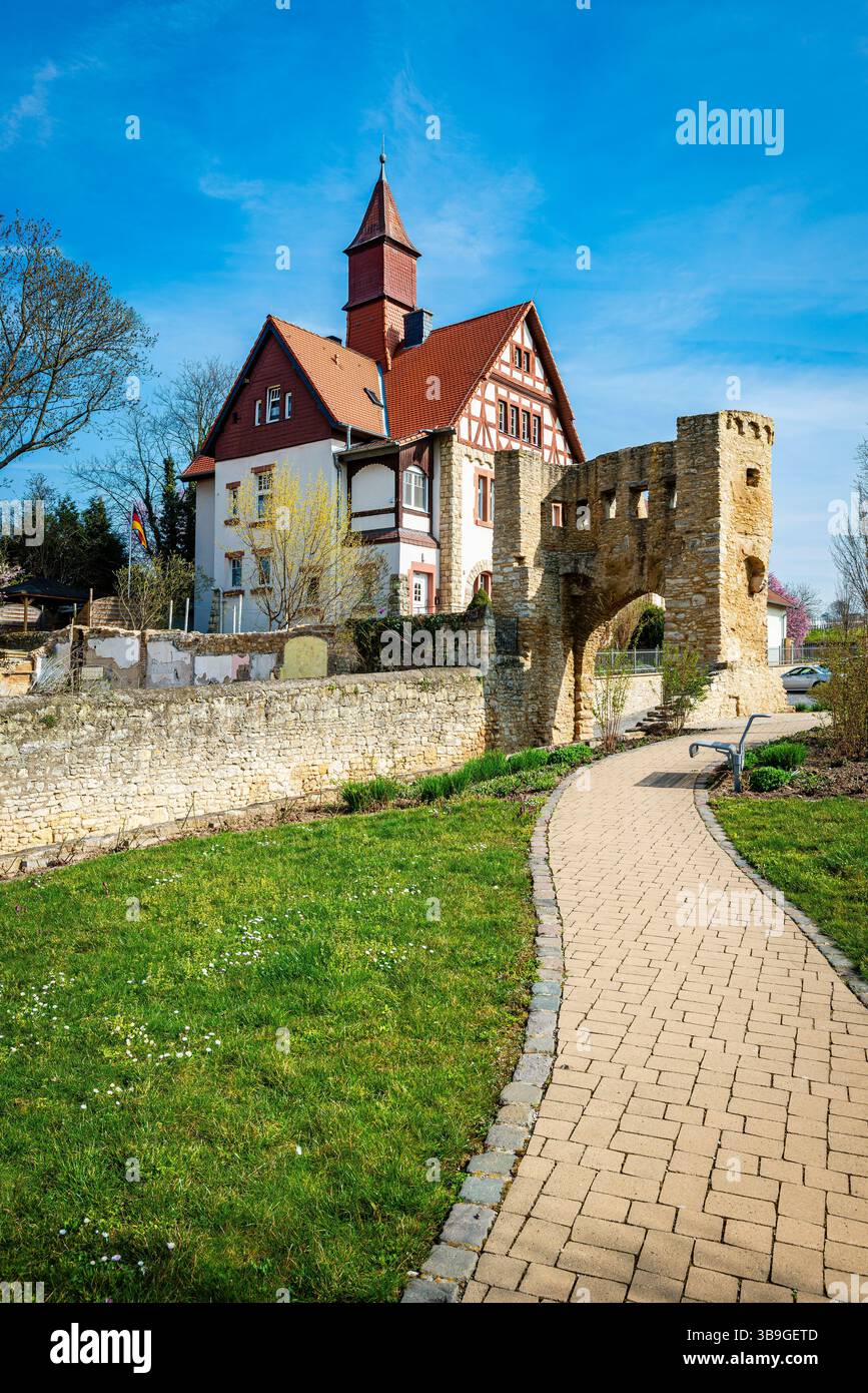Uffhub gate with old power station in Ingelheim am Rhein, part of the ...