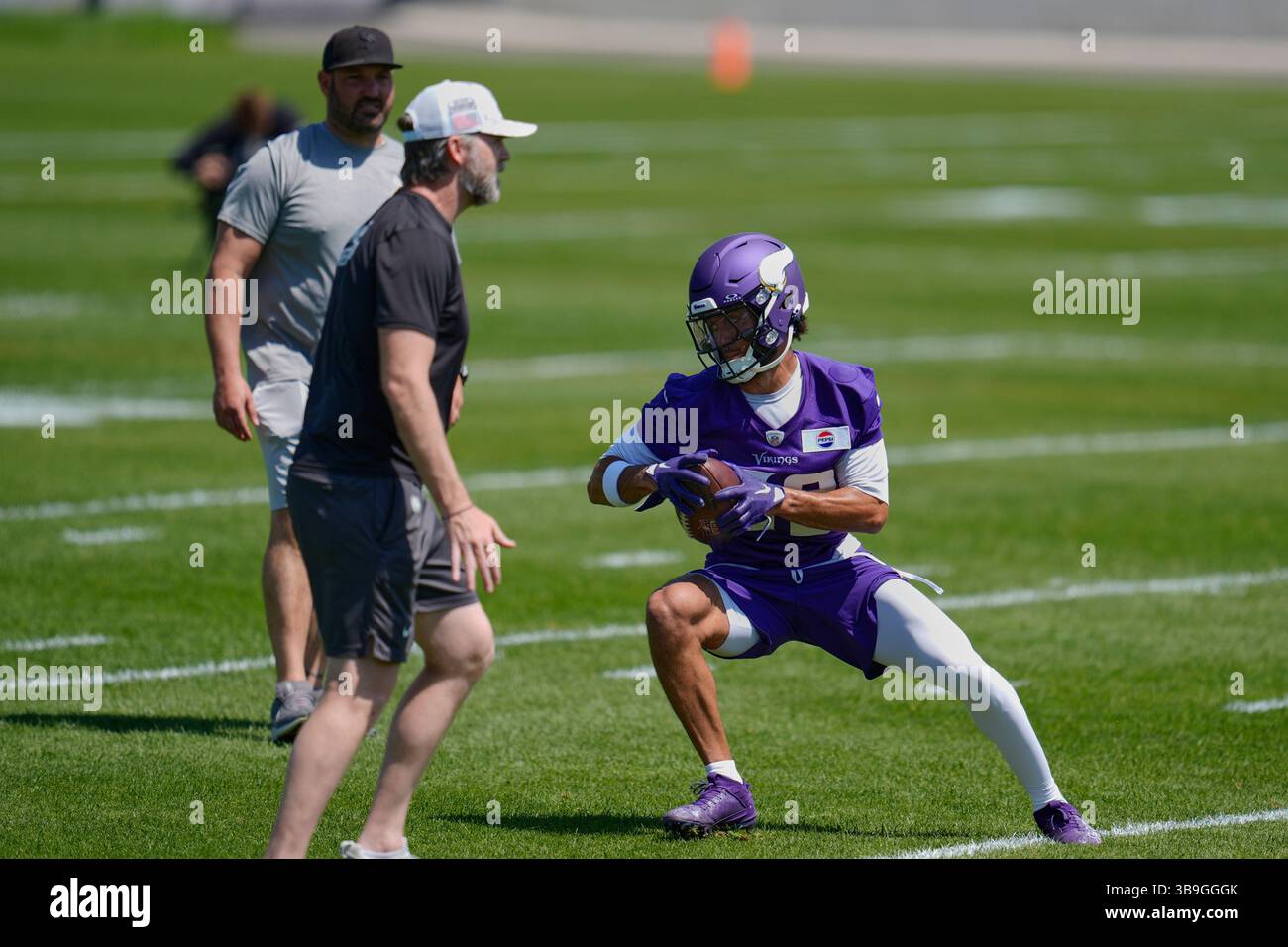 Minnesota Vikings wide receiver Jeshaun Jones (82) takes part in drills ...