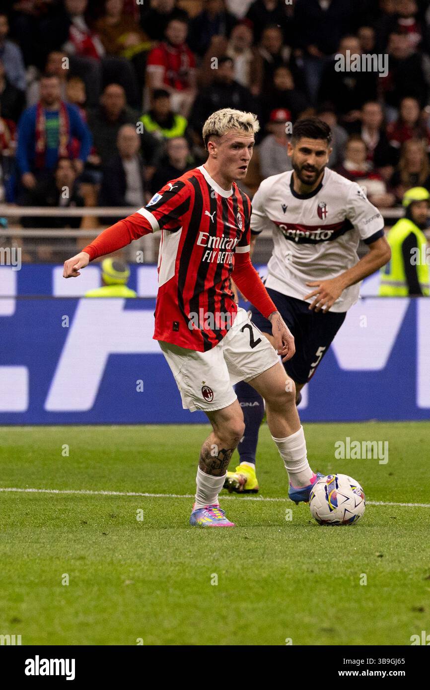 Alex Jimenez in action during Serie A match between AC Milan and ...