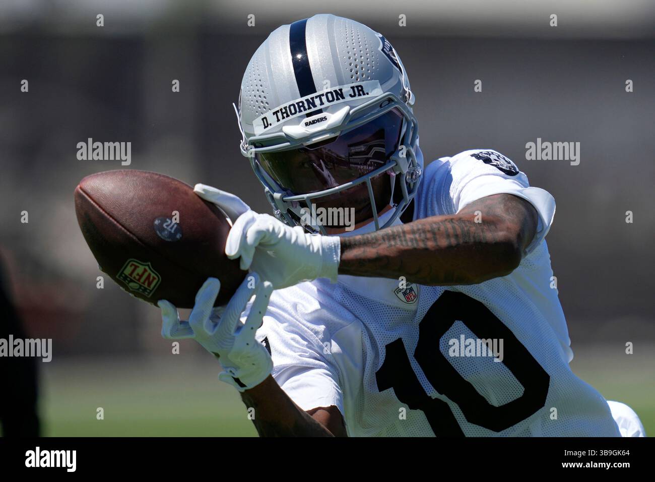 Las Vegas Raiders' Dont'e Thornton Jr. takes part during an NFL ...