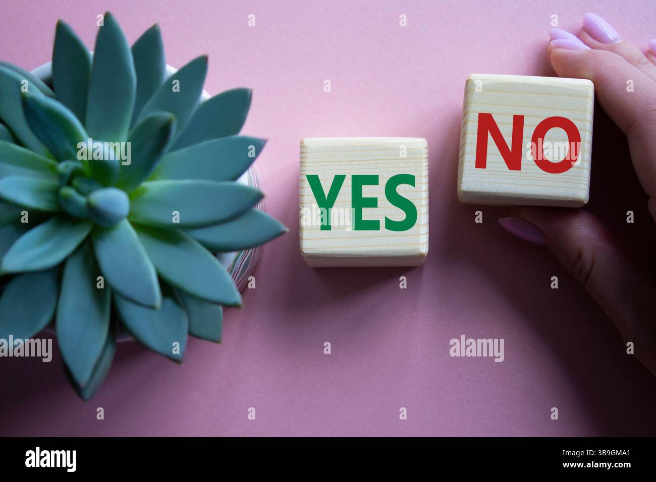 Yes vs No symbol. Businessman hand is making a choice between YES and ...