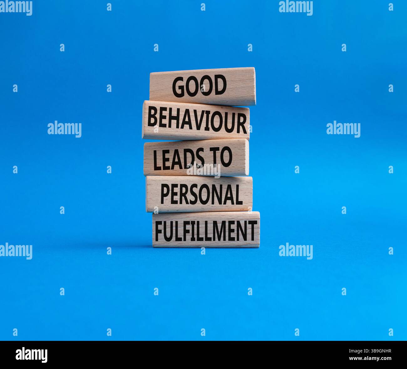 Good behaviour leads to personal fulfillment symbol. Concept words Good ...
