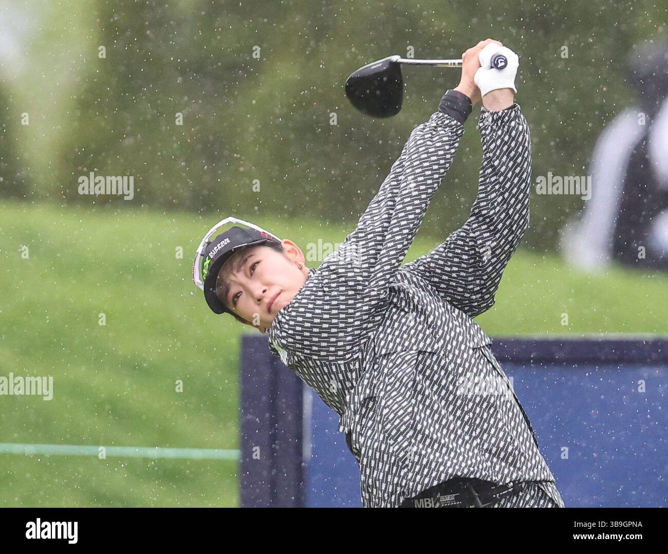 May 09, 2025: Erika Hara of Japan watches her tee shot during the ...