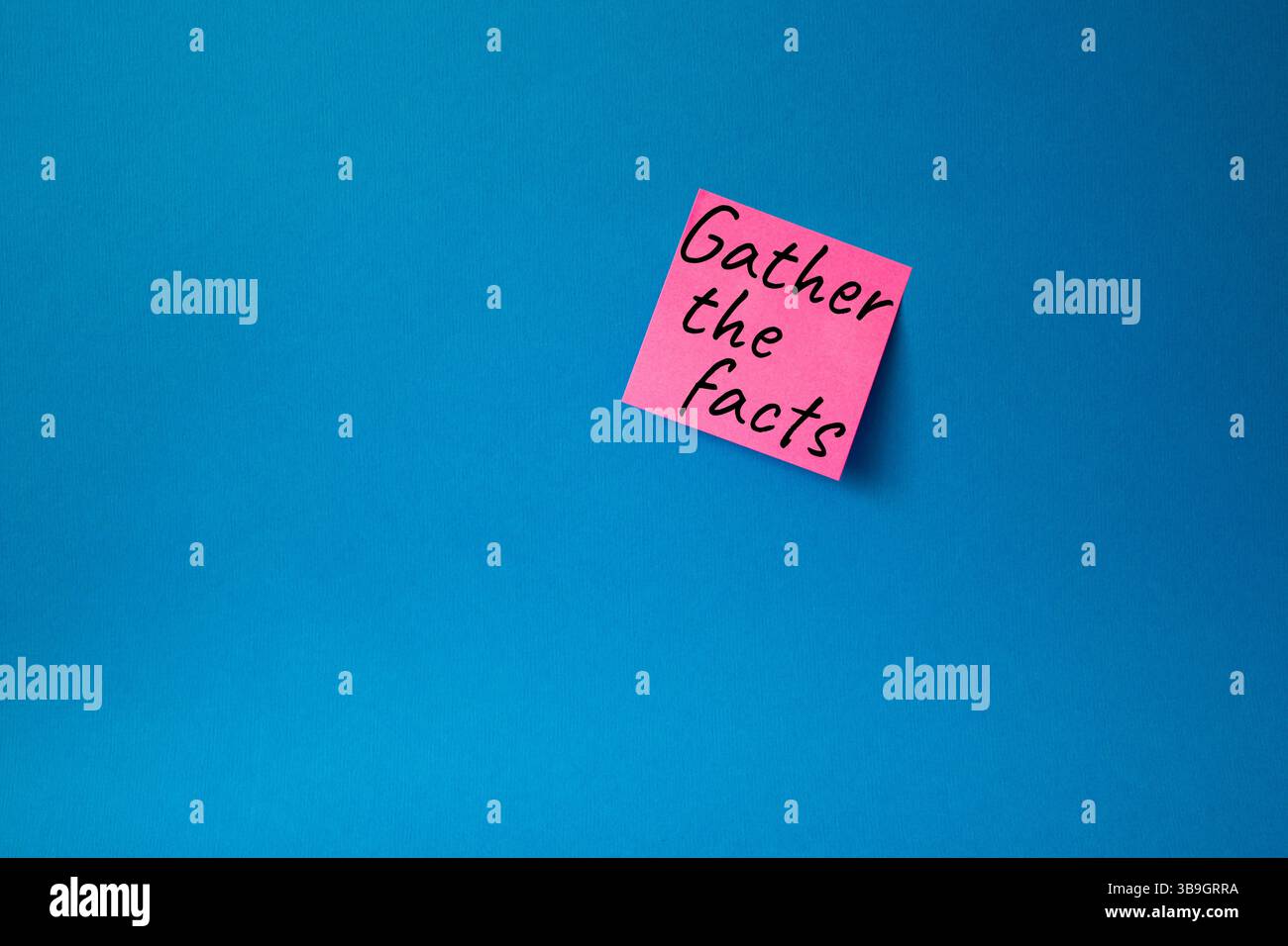 Gather the facts symbol. Concept words Gather the facts on pink steaky ...