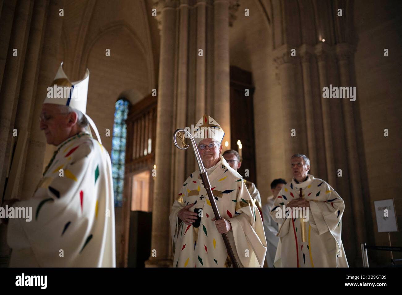 Archbishop of Paris Laurent Ulrich performs a solemn mass for Pope Leon ...