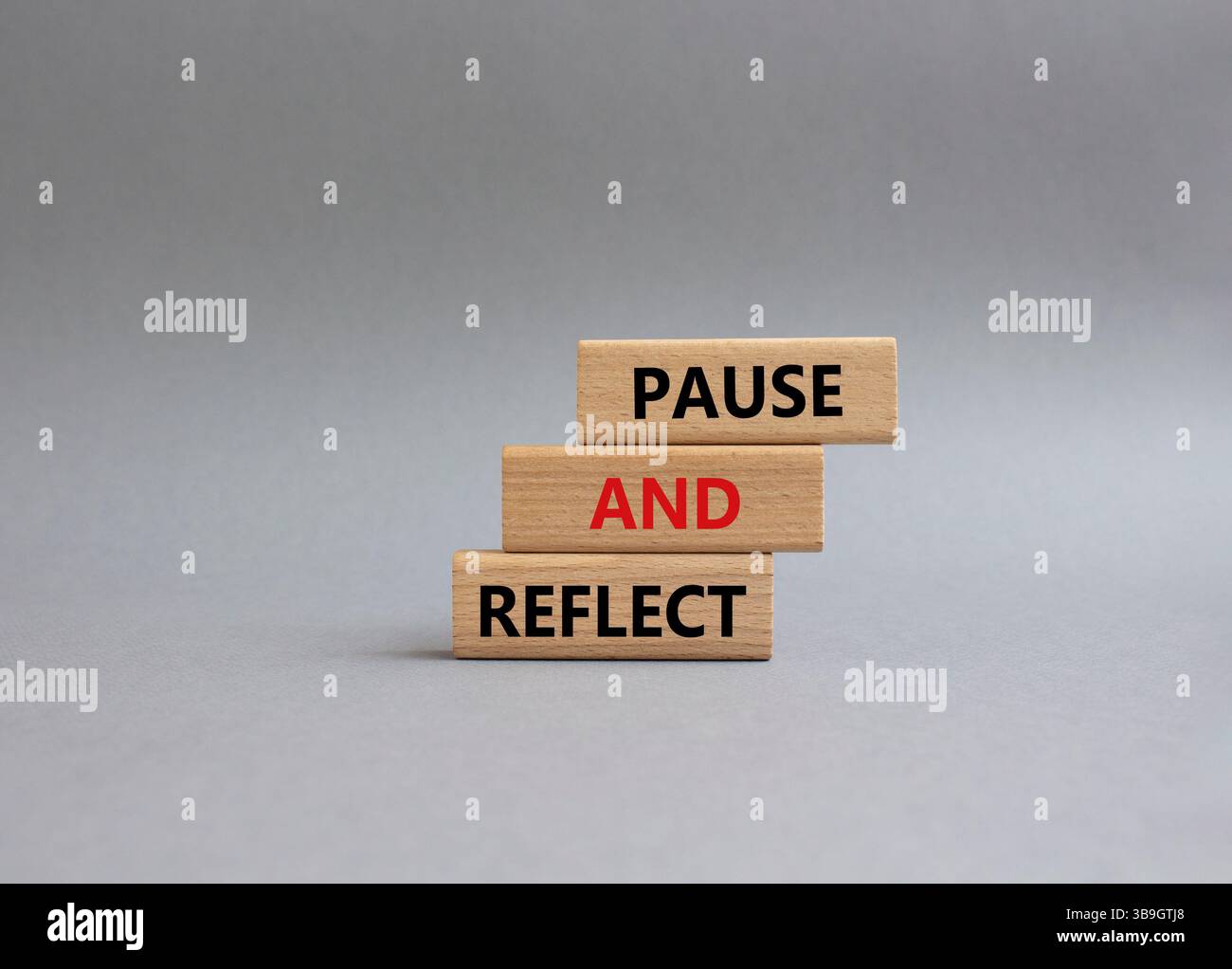 Pause and Reflect symbol. Concept words Pause and Reflect on wooden ...