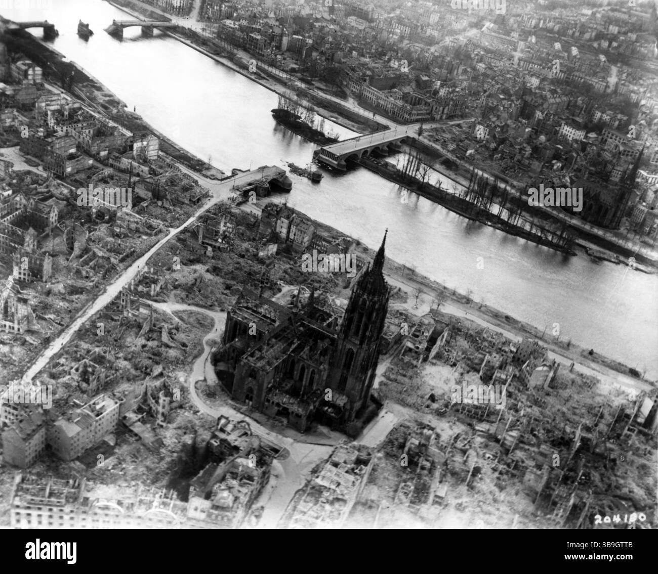 Bomb damage in Frankfurt. Almost all of Germany's major cities were ...