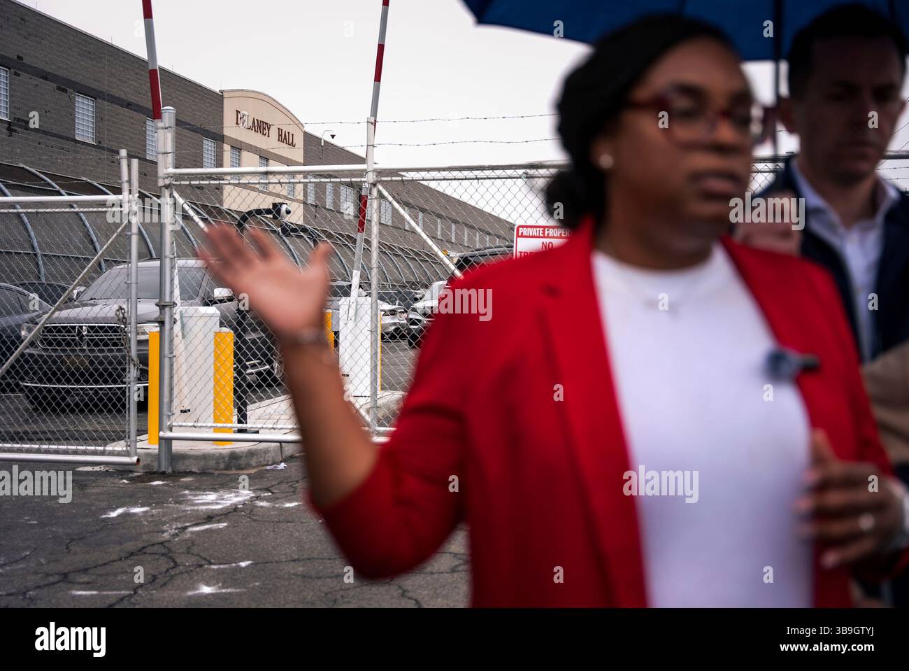 Congresswoman Rep. LaMonica McIver, D-N.J., speaks to the press after ...