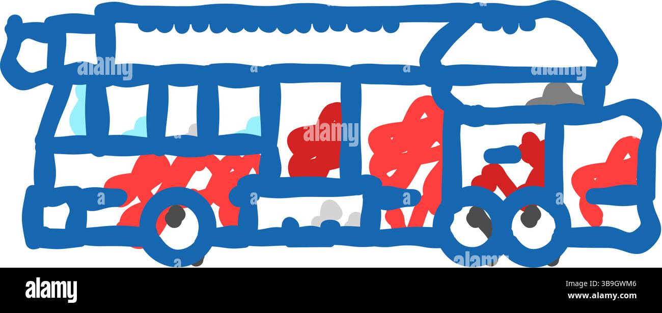 fire truck wildfire disaster icon doodle illustration Stock Vector ...