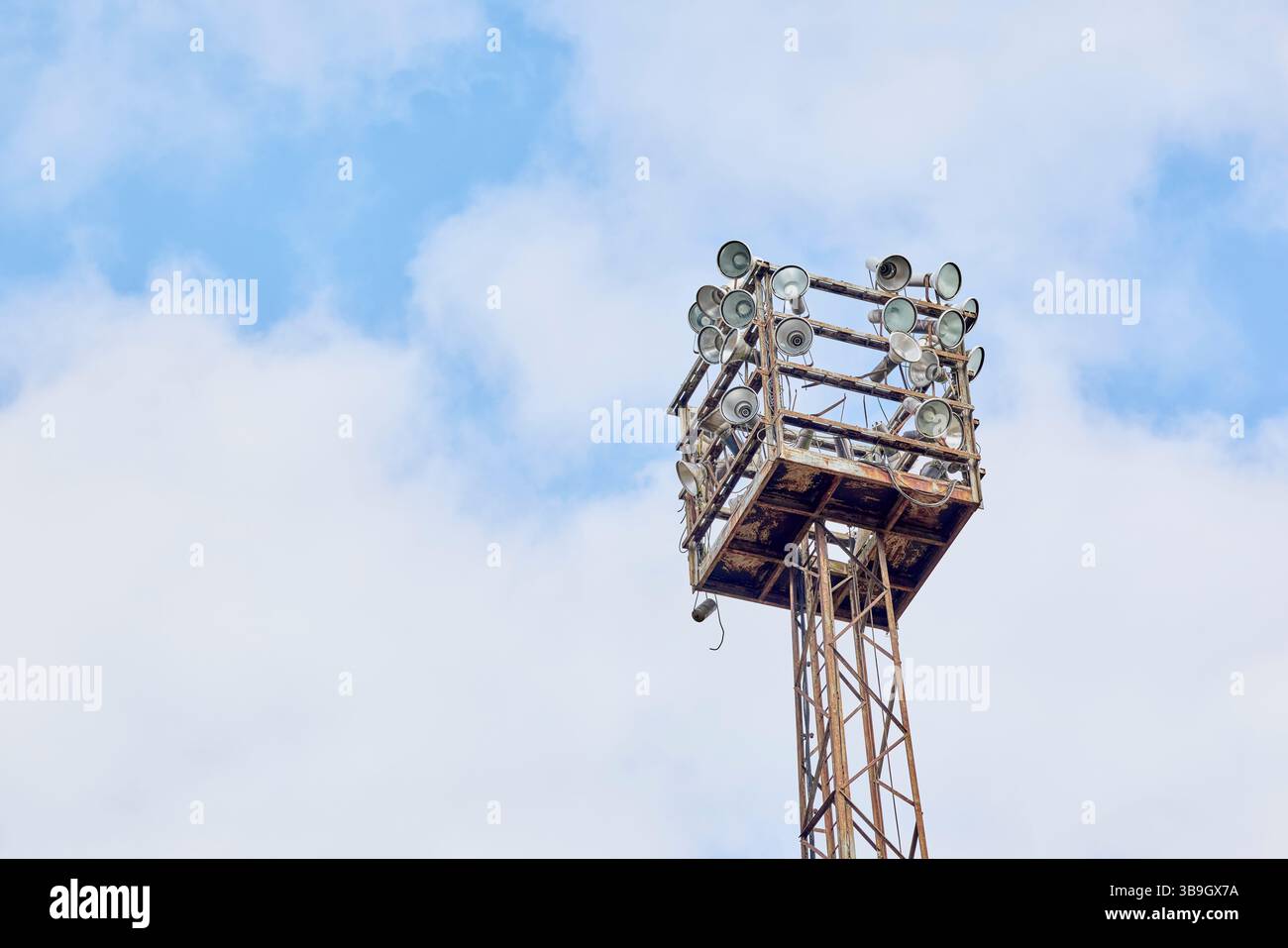 Lost Place, light pole, spotlights, sky Stock Photo - Alamy
