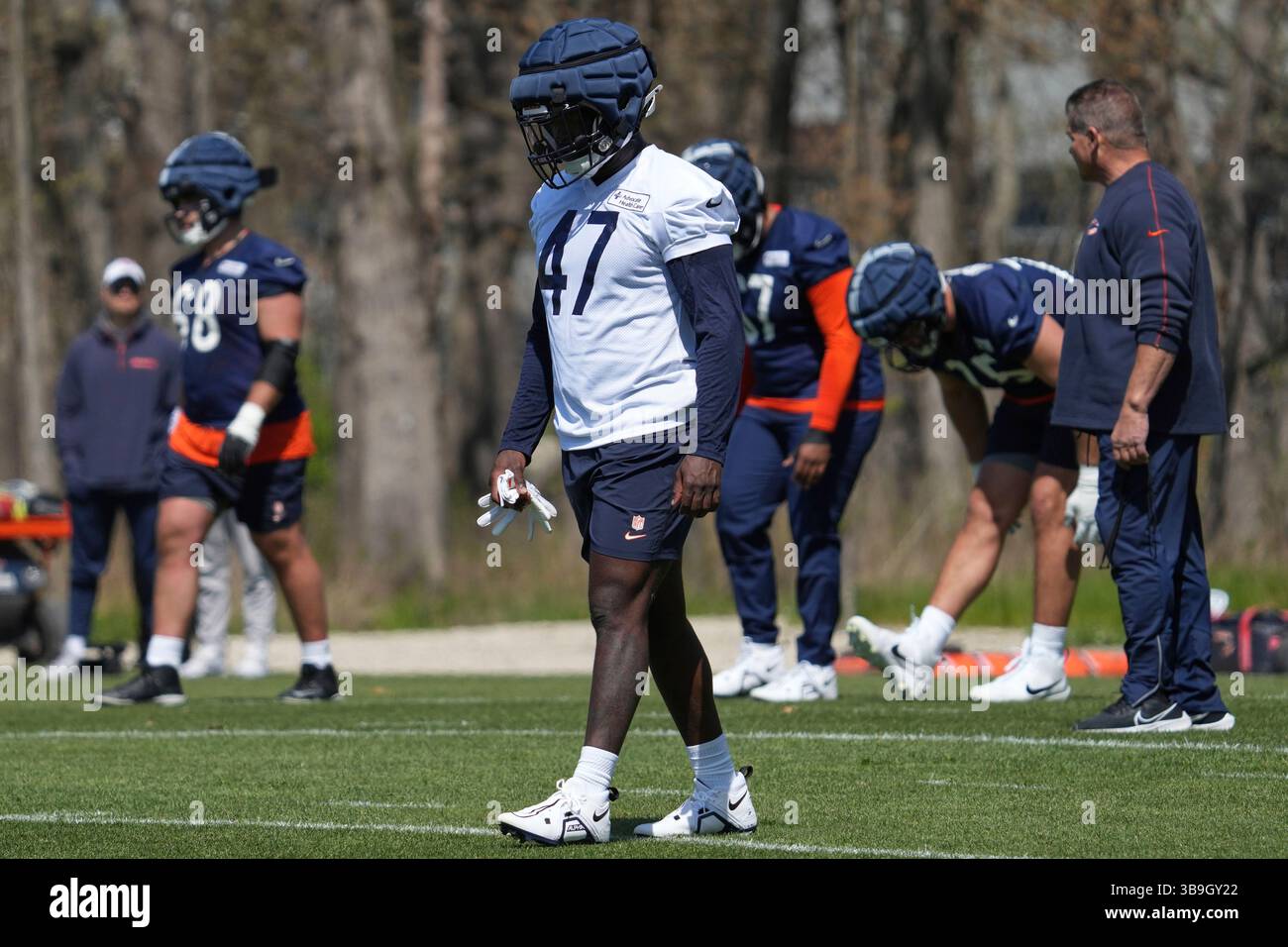 Chicago Bears linebacker Ruben Hyppolite II (47) attends the NFL ...