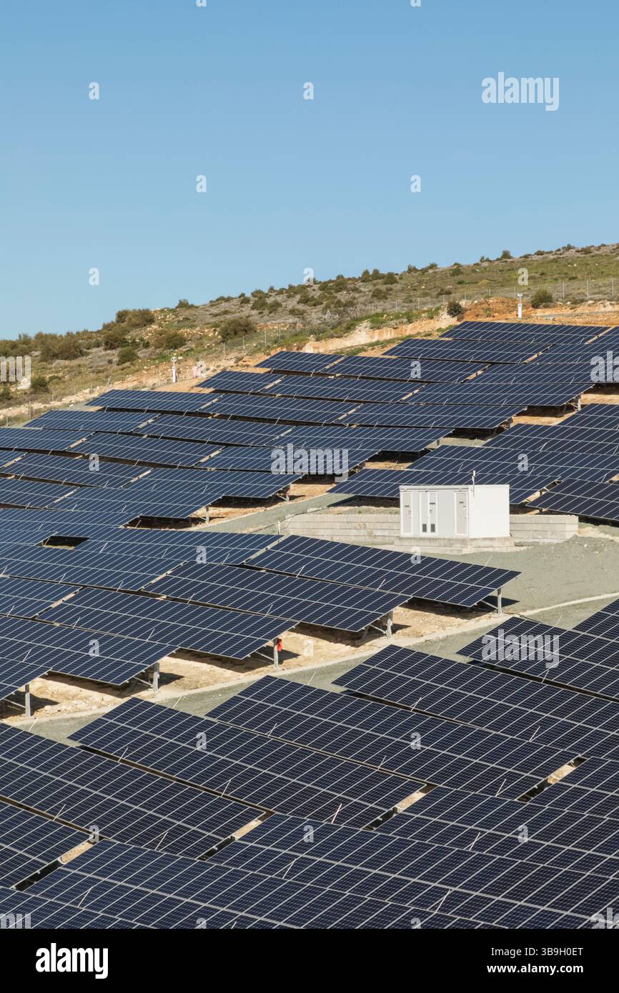 Cyprus, Pissouri, Classone Solar Garden Ltd, Solar Panel Farm Stock ...